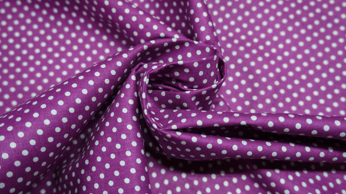 100% Cotton - Purple/White Polka Dots – Hab & Fab