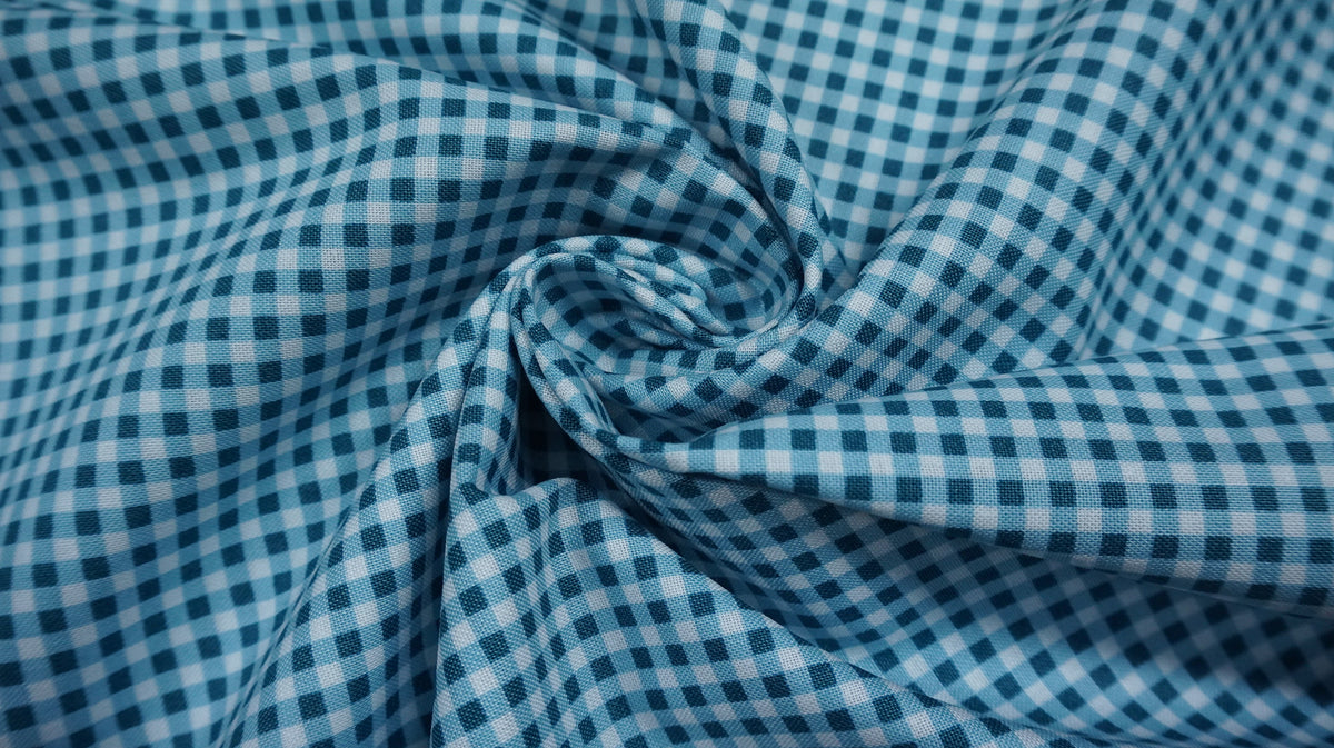 100% Cotton - Beautiful Basic - Blue Checks – Hab & Fab
