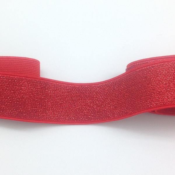 Glitter Elastic - 38mm Wide - Red – Hab & Fab